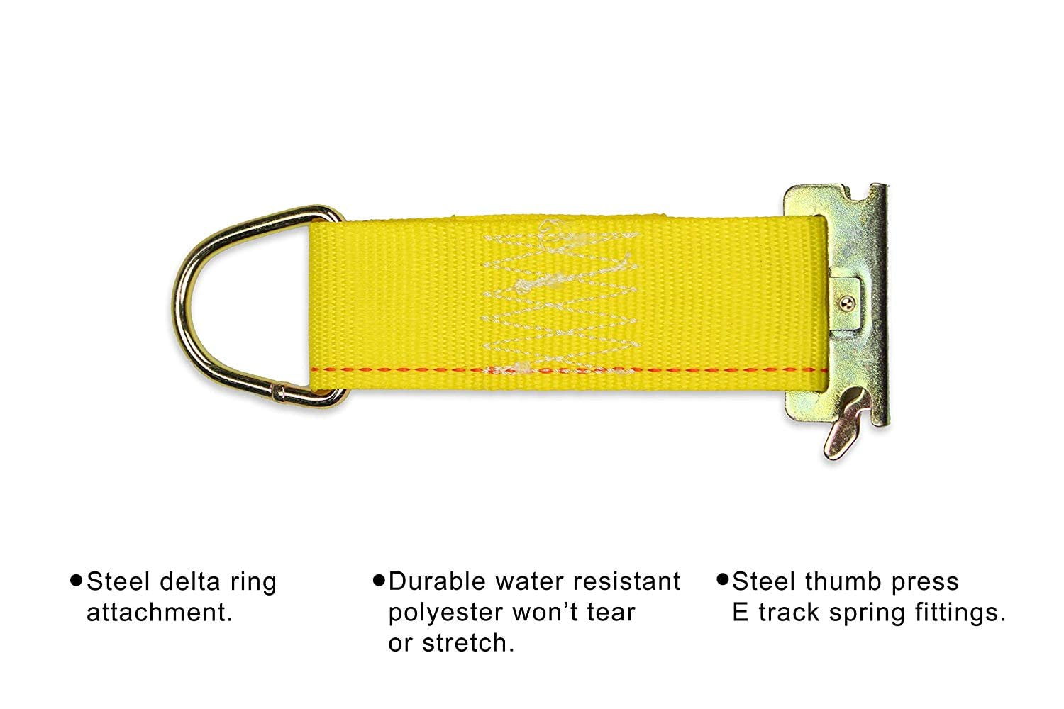 10-Pack E-Track Rope Tie-Offs, 2′ x 6′ Yellow Rope Tieoff Cargo Tie ...