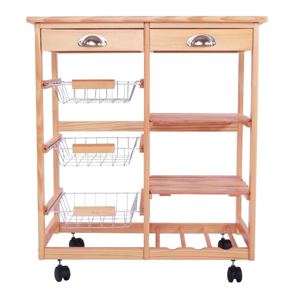 Zimtown Portable Kitchen Cart Kitchen Storage Cart Kitchen Island Cart ...