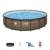 Coleman Power Steel 18’ x 48” Round Metal Frame Above Ground Pool Set ...