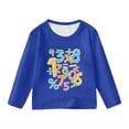 CUZIBR Kids Graphic Print Long Sleeve Crew Neck Tee Colorful Math ...