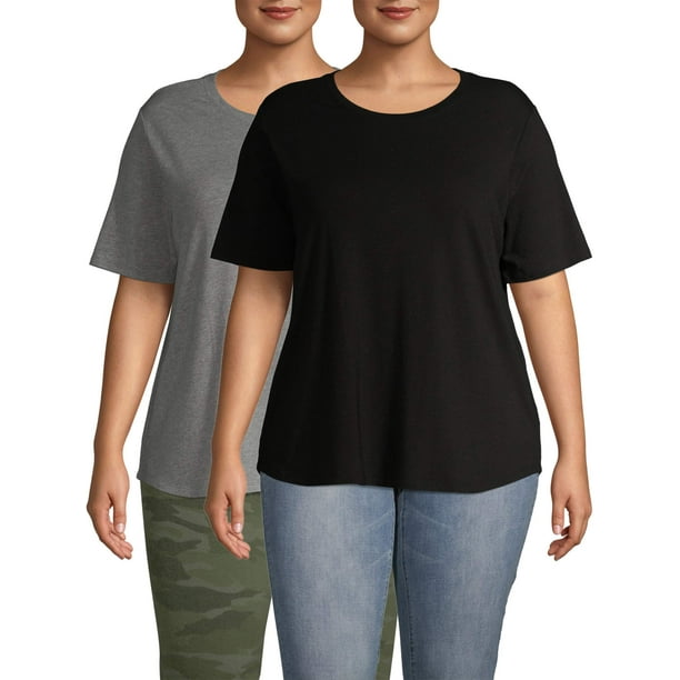 Terra And Sky Terra And Sky Womens Plus Size Everyday Essential Crewneck