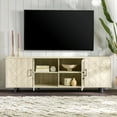 Walker Edison Boho Wood and Glass Door TV Stand, Birch - Walmart.com