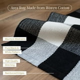 B&B Buffalo Plaid Runner Rug, Washable, Black and White Checkered Rug ...