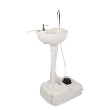 Gymax Portable Wash Sink Camping Sink Wash Basin Stand w/ Wheels & Foot ...