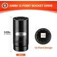 32 mm 12-Point Deep Impact Socket, 1/2 Inch Drive, Metric, Cr-V With ...