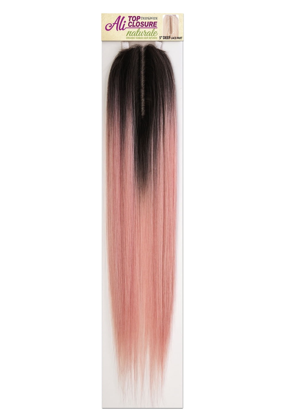 Ali Naturalle Yaki Straight Part Top Closure 18" - Color OT4/PINK ...