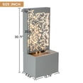 Leaf Cutout Water Wall Fountain, 30.71 Inch Light Gray Outdoor Water ...