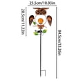 33.2 In Outdoor Iron Solar Owl Garden Statue Ground Stake Light ...
