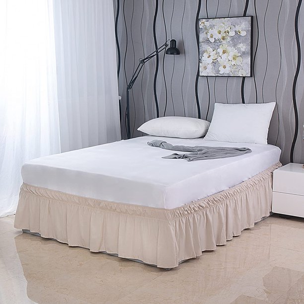 Wrap Around Bed Skirts 15 Inch Drop With Elastic Walmart Ca