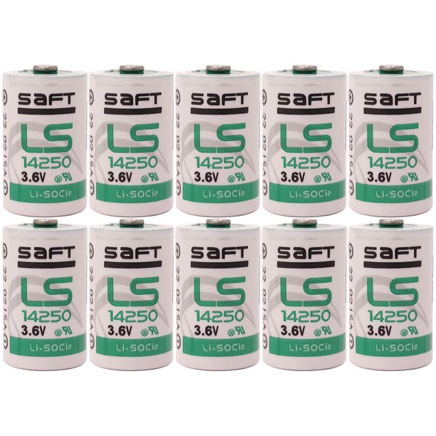 10 PCS 1/2AA LS14250 Battery 3.6V Lithium Battery for SAFT Water Meter ...