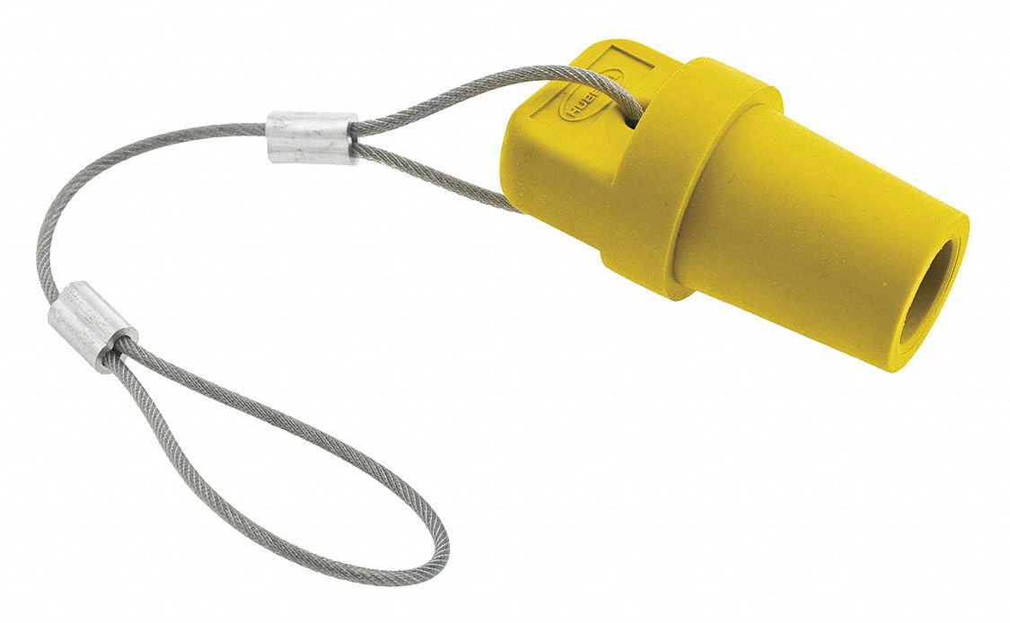 Hubbell Single Pole Connector Cover,Male,Yellow HBLMCAPY - Walmart.com