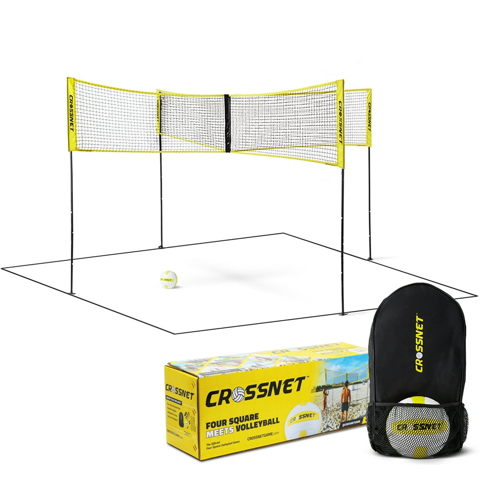 CROSSNET Four Square Volleyball Net and Game Set with Carrying Backpack & Ball - Walmart.com ...