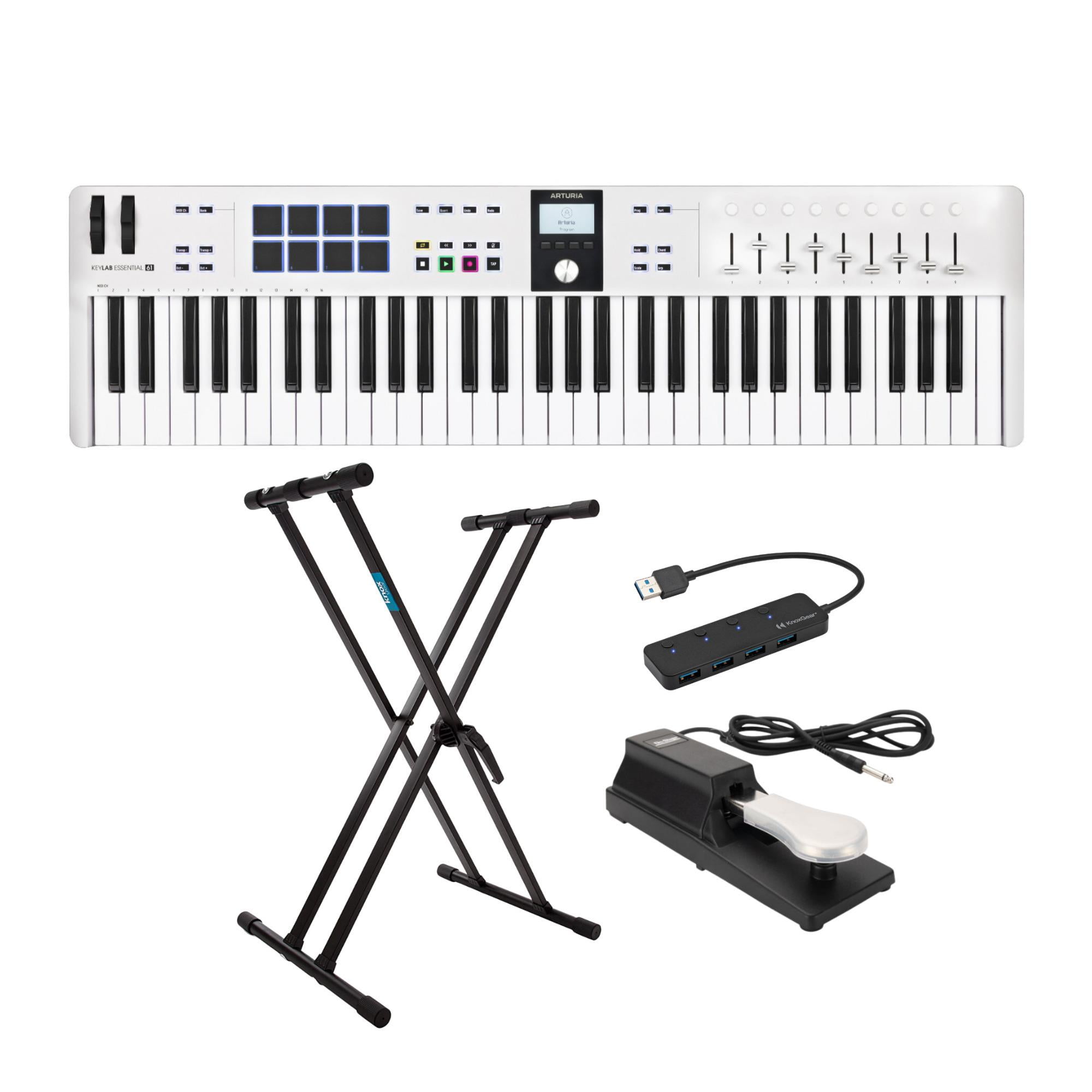 Arturia KeyLab Essential 61 mk3 MIDI Keyboard Controller with Stand ...