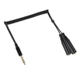 6.35mm 1/4Inch Male Stereo to Two Sound Cable Spring Y Splitter Adapter ...