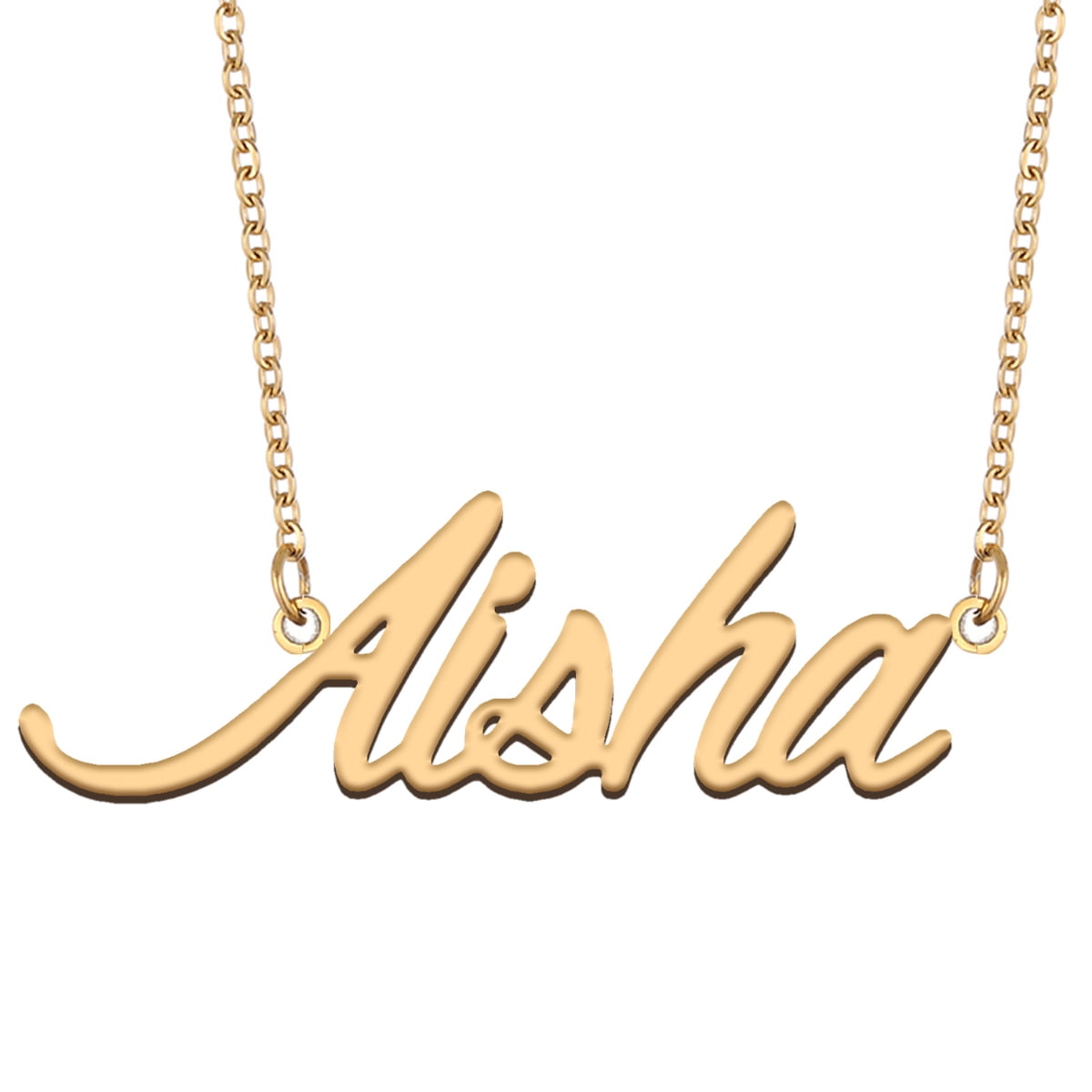 HUAN XUN Aisha Child Name Pendant Necklace Name Tag Necklace Girls ...