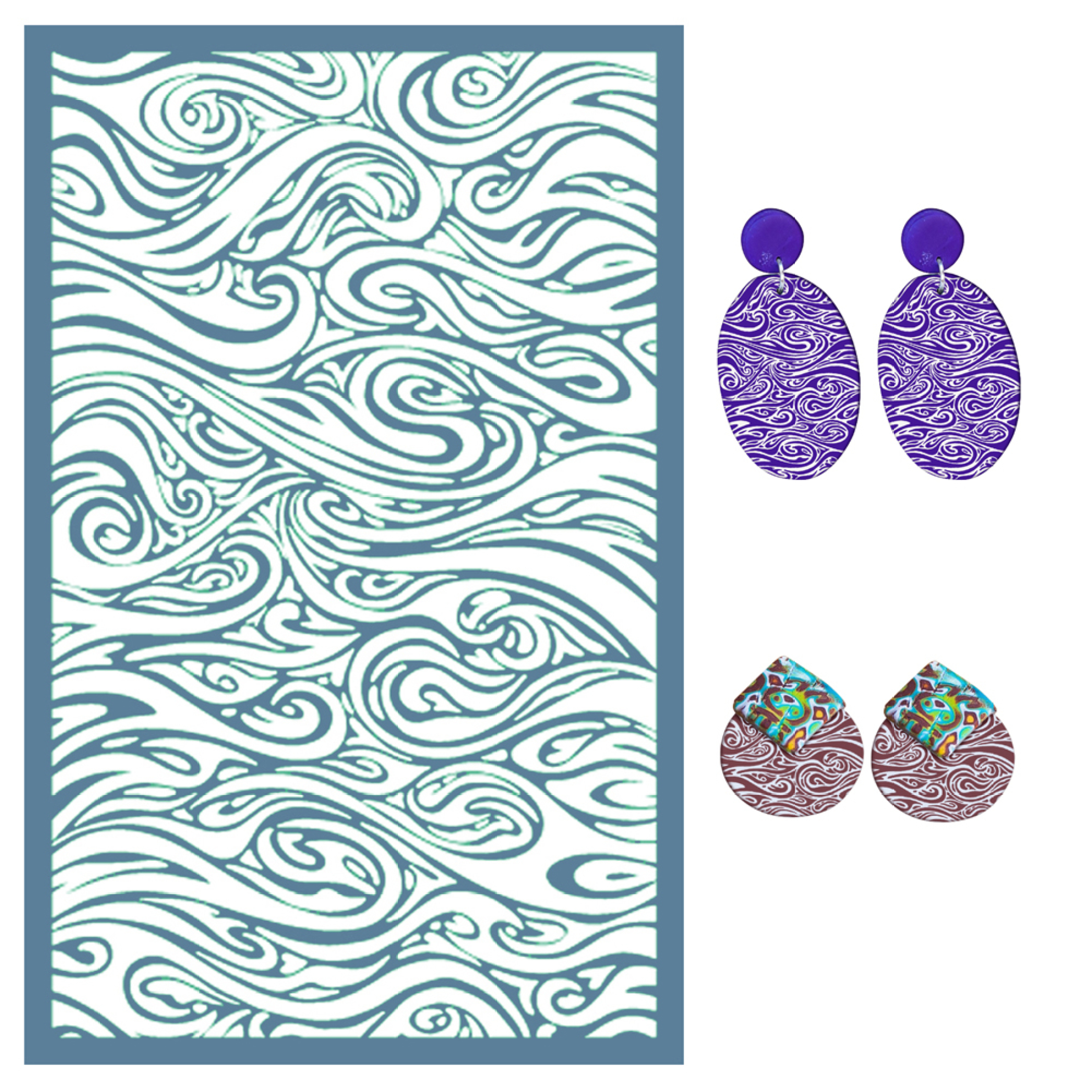 EUBUY Screen Printing Template Diy Can Reused Polymer Clay Screen ...