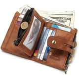 DEFNES Men Genuine Leather RFID Anti-scanning Anti-Theft Zipper Wallet ...