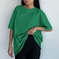 CUSTG Women T Shirt Simple Versatile Half Sleeve Crew Neck Relaxed Fit ...