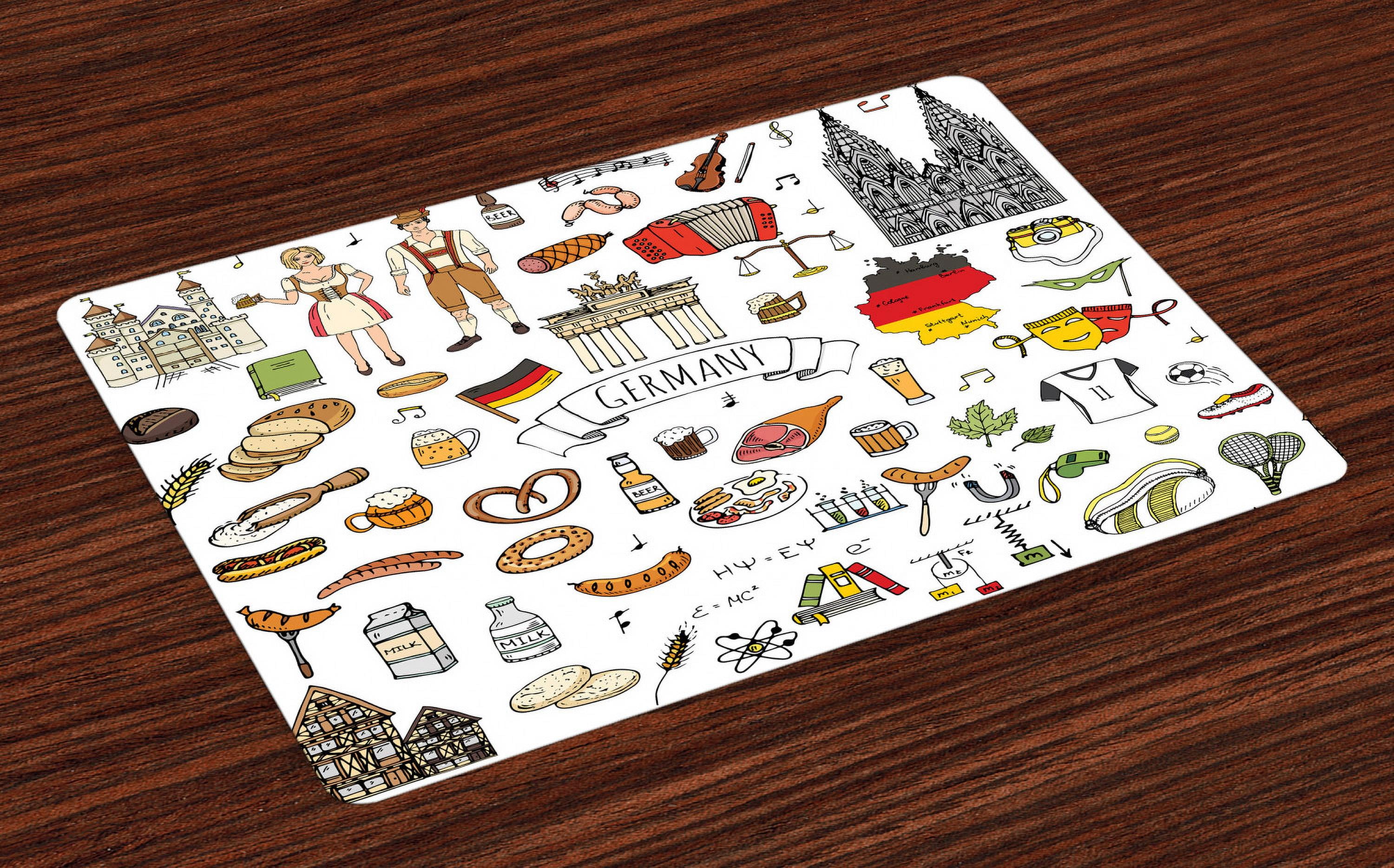 Ambesonne German Place Mats Set of 4, European Culture Food Music ...