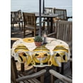 Bees Dwarfs Round Outdoor Tablecloth with Umbrella Hole Yellow ...