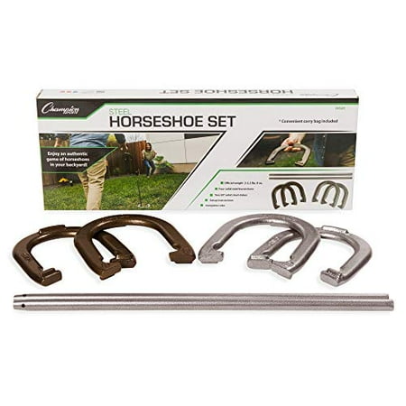 Champion Sports Classic Horseshoe Set: Traditional Outdoor Lawn Game ...