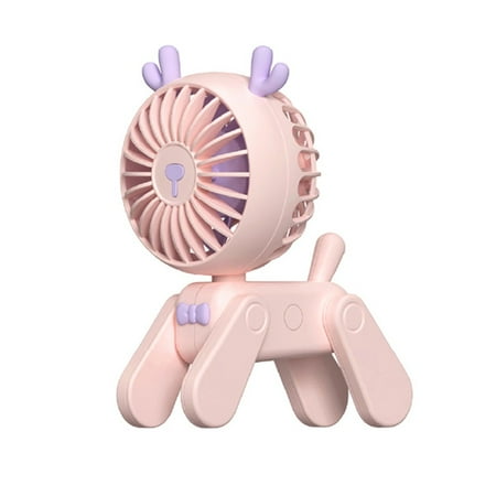 Portable Rechargeable Small Desk Fan, Cute Dog Shaped Deer Shaped Small ...