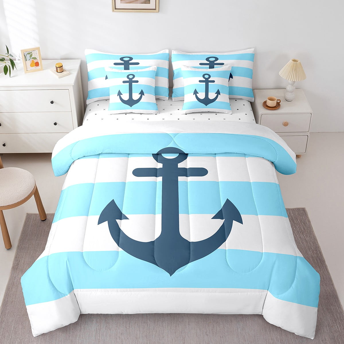 Click here for Erosebridal Anchor Bed In A Bag Full Size nautical... prices