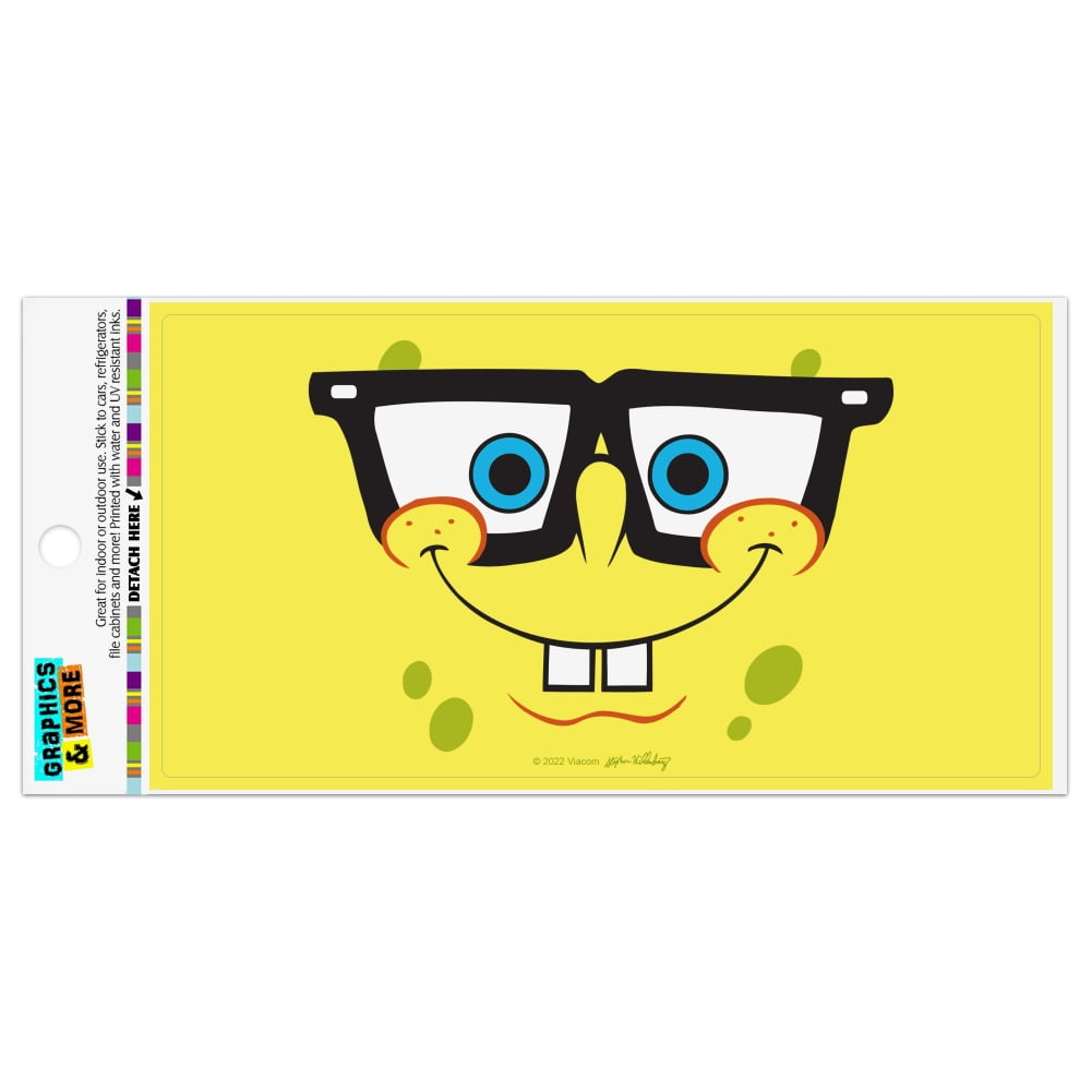 SpongeBob Nerd Face Automotive Car Refrigerator Locker Vinyl Magnet ...