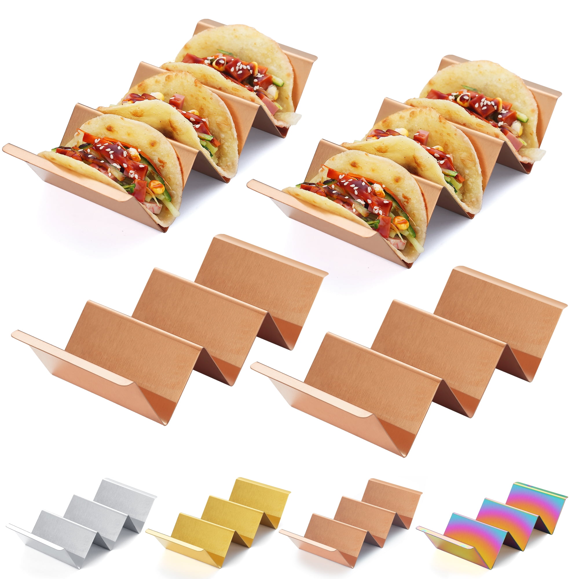 ReaNea Taco Holder 4 Packs Stainless Steel Taco Stand Rack With Handles ...