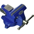 Irwin 4.5 in. Steel Workshop Bench Vise Blue Swivel Base - Walmart.com
