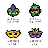 Big Dot of Happiness Colorful Mardi Gras Mask - Paper Straw Decor ...