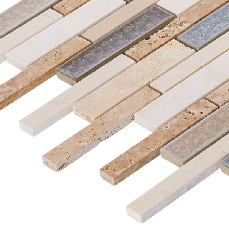 Cream Glass Mosaic Tile Backsplash