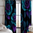 Botanical Leaf Blackout Curtains, Abstract Floral Pattern Window Drapes ...