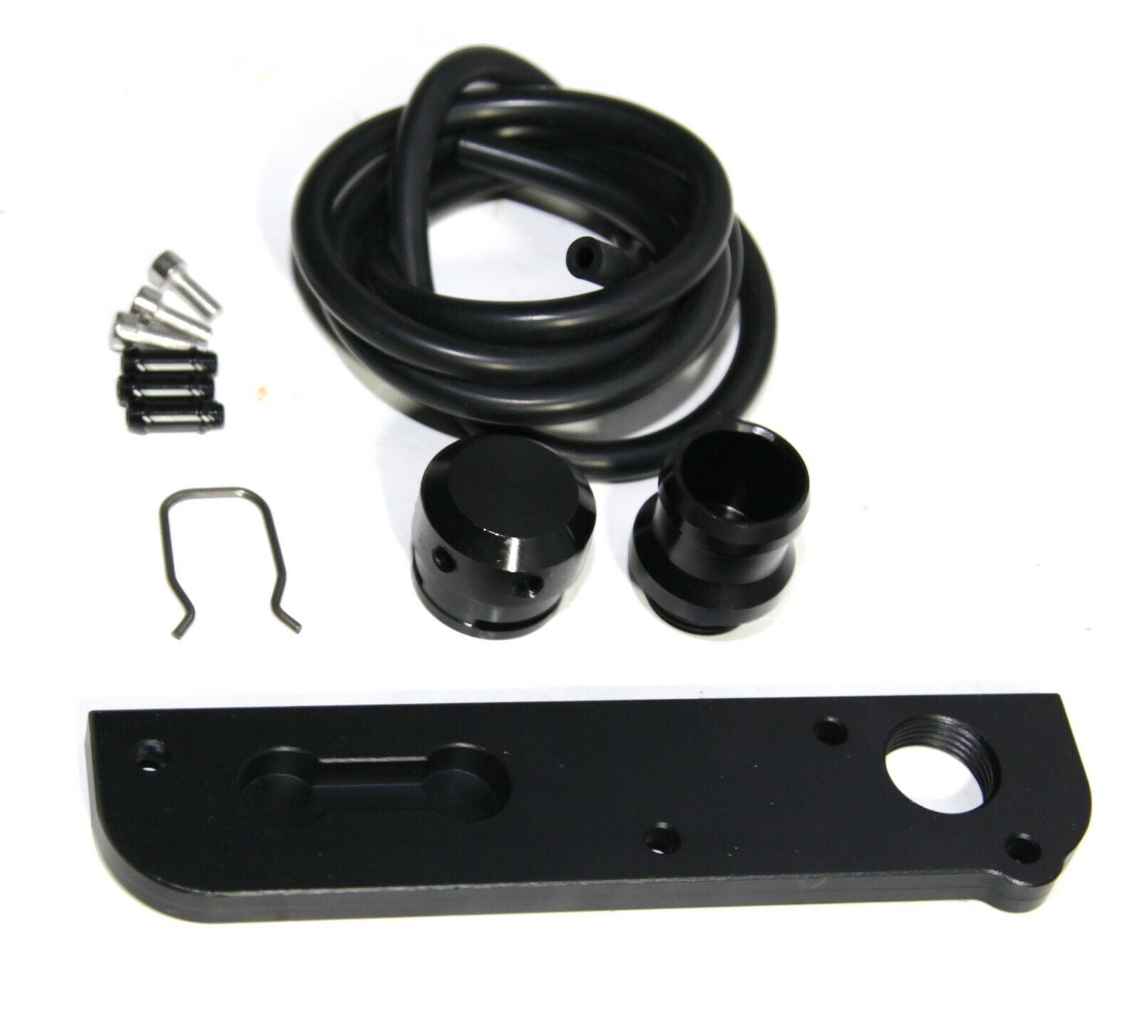 BLACK Billet PCV Adapter BlockOff Delete Plate Boost Cap KitFor VW Audi ...