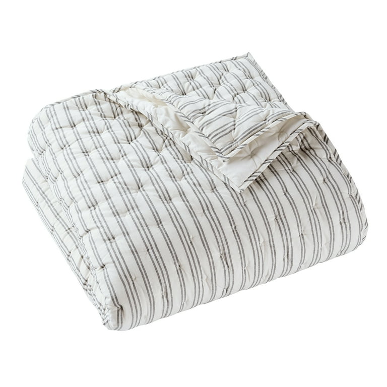 Better Homes & Gardens Grey Yarn Dyed Stripe Chambray Quilt Better Homes & Gardens Grey Yarn Dyed Stripe Chambray Quilt