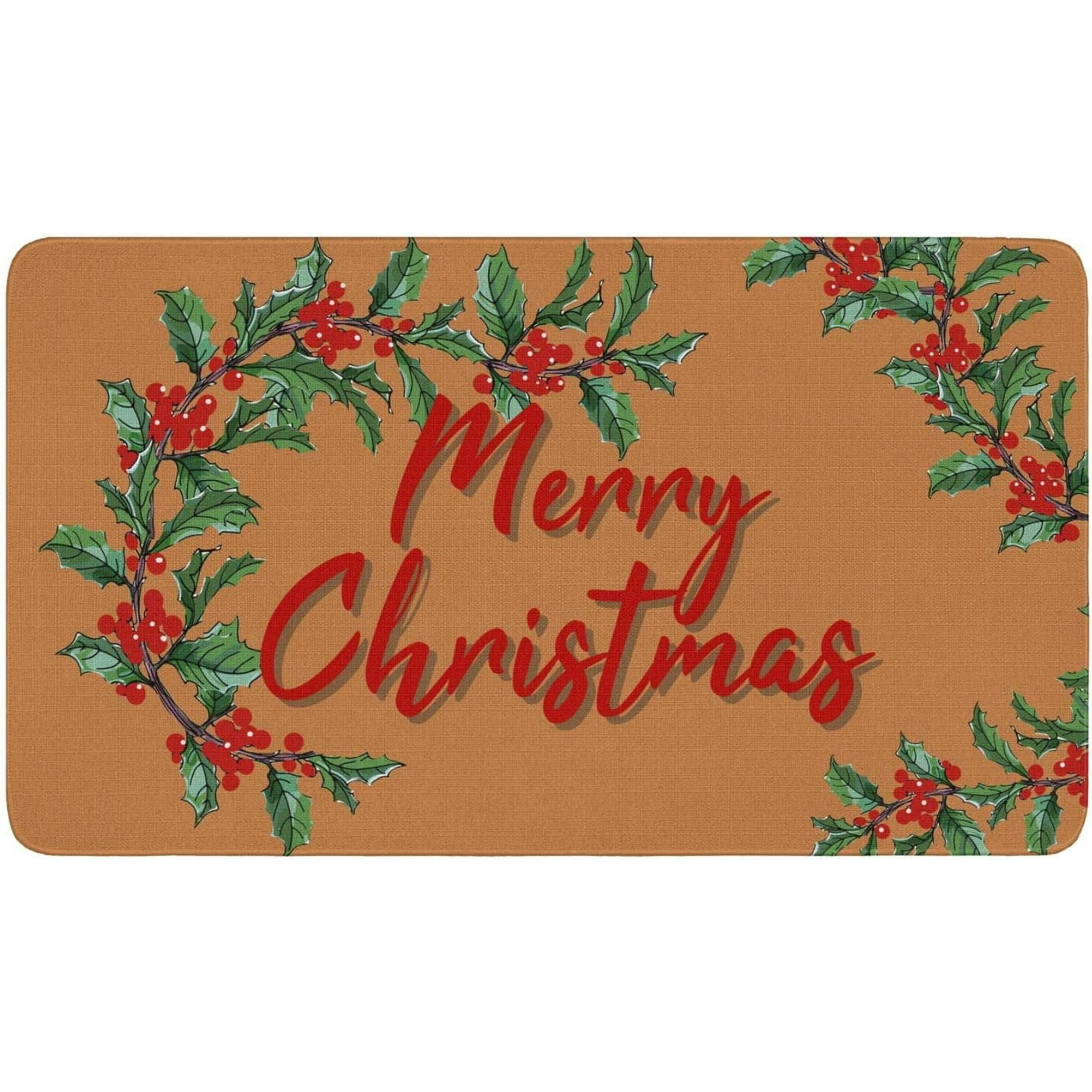 Click here for Waykingo Holly Rug Merry Christmas Doormat Outdoor... prices