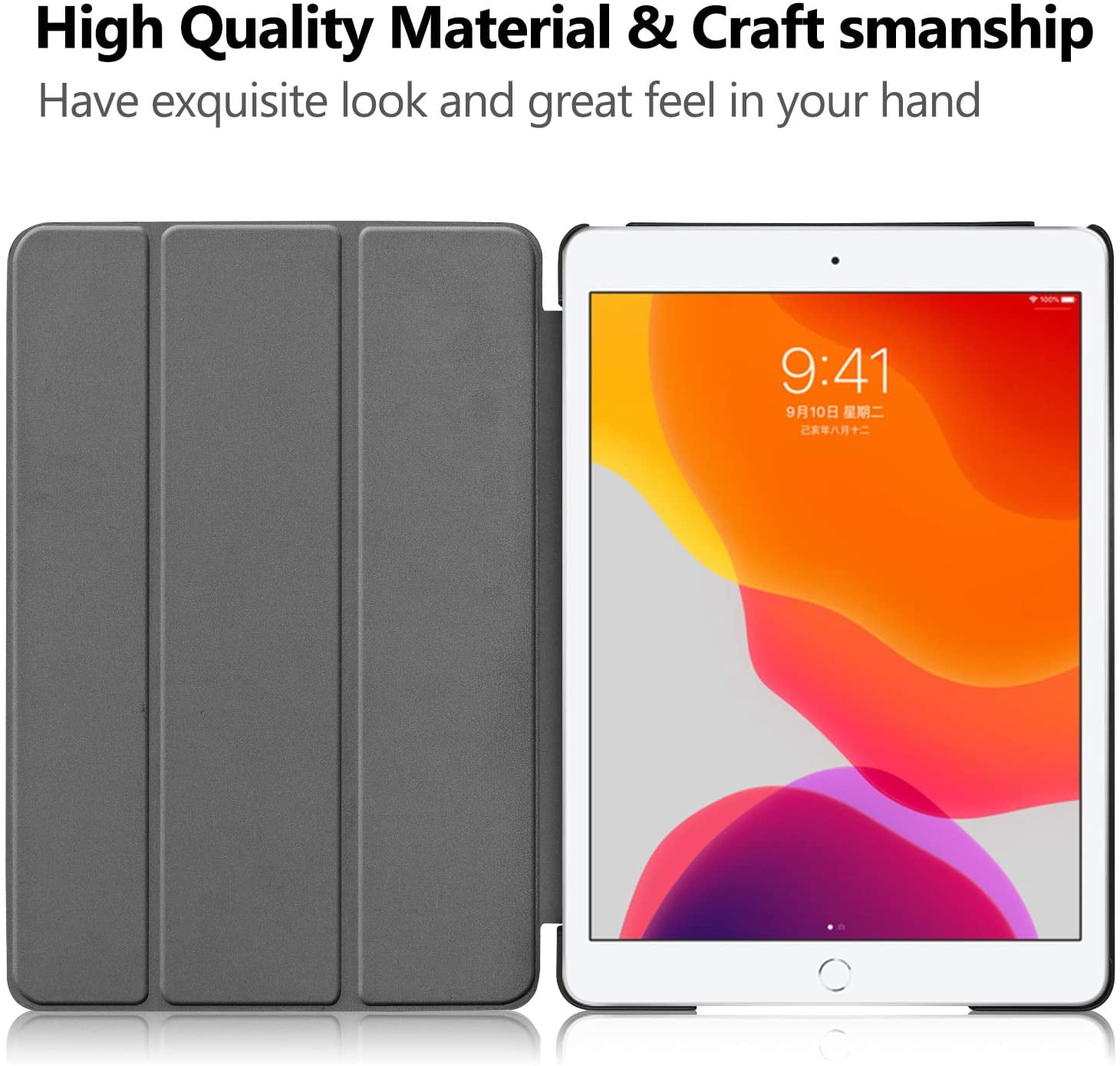 Smart Case for iPad 10.2, Ratesell Lightweight Smart Trifold Stand Case ...