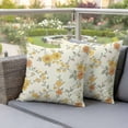 2 Pack Outdoor Waterproof Throw Pillow Covers,Orange Yellow Flowers ...