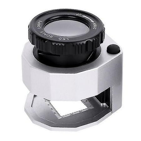 LED Scale Loupe 30X Adjustable Magnification Folding Magnifier Metal ...