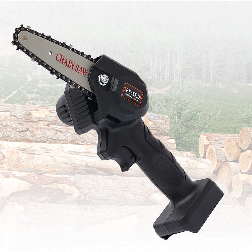 Fichiouy 4" Handheld Cordless Electric Chainsaw Mini Small Wood Cutter ...