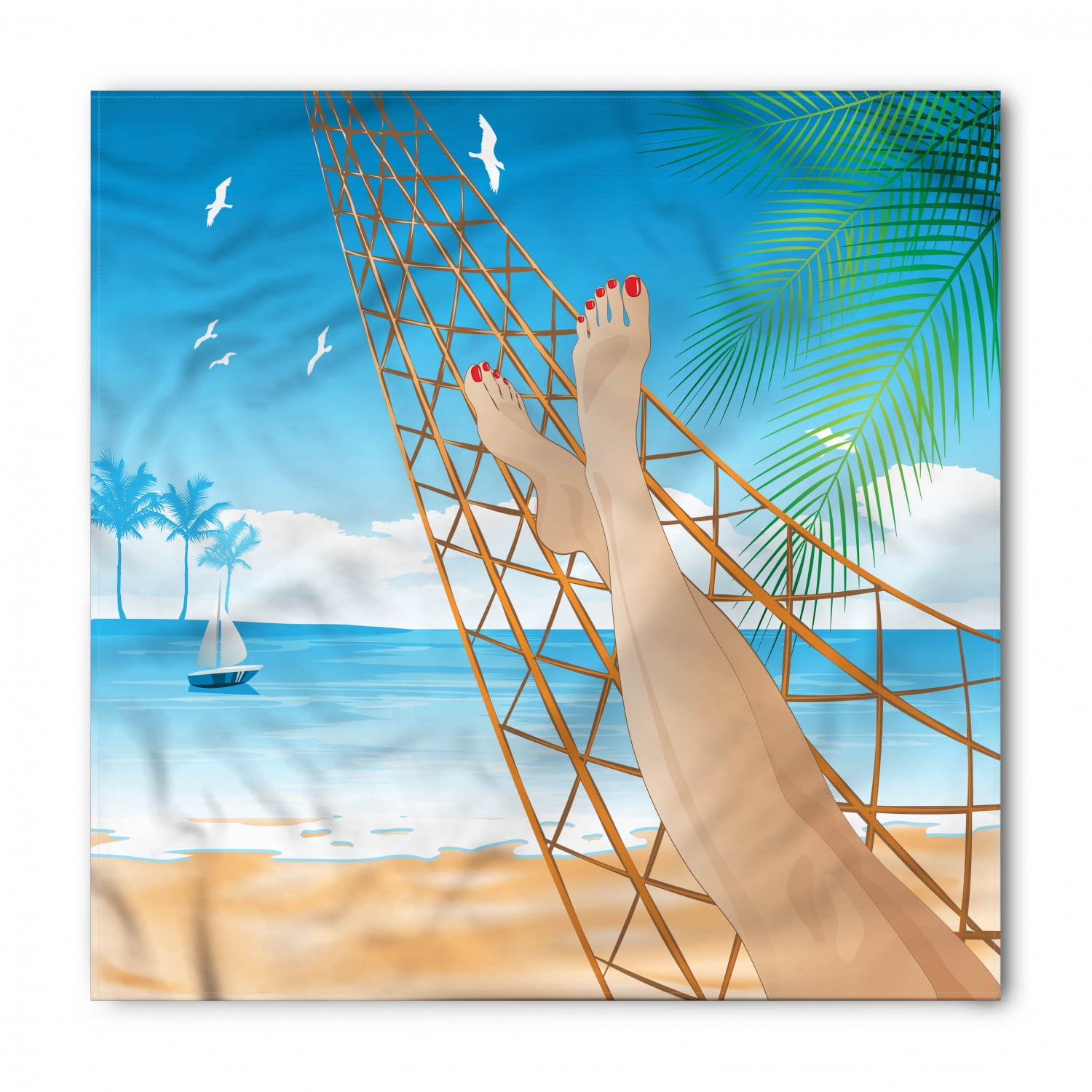 Beach Bandana, Hawaiian Ocean Hammock, Unisex Head and Neck Tie, by ...