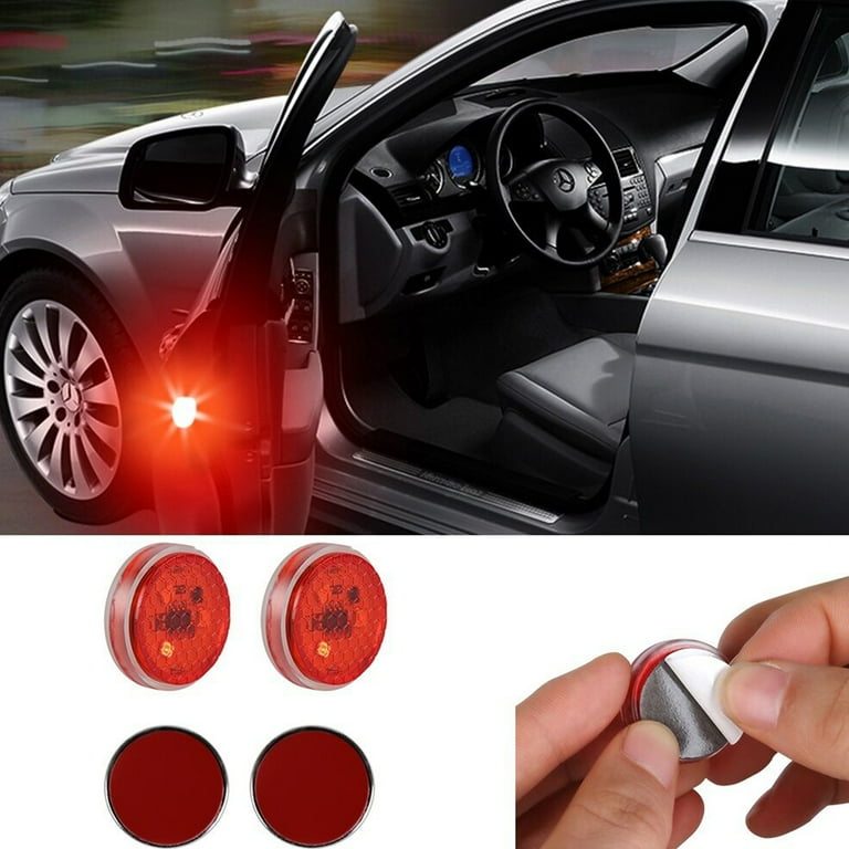 2 Pcs Car Door Warning Light Security Lights for Cars Red