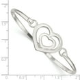 Beautiful Sterling Silver Heart within a Heart Bangle Bracelet ...