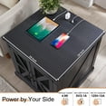 T4TREAM Farmhouse End Table with Charging Station, Storage Shelf ...