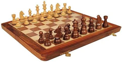 16" Travel Folding Sheesham Wood Chess Set - Walmart.com