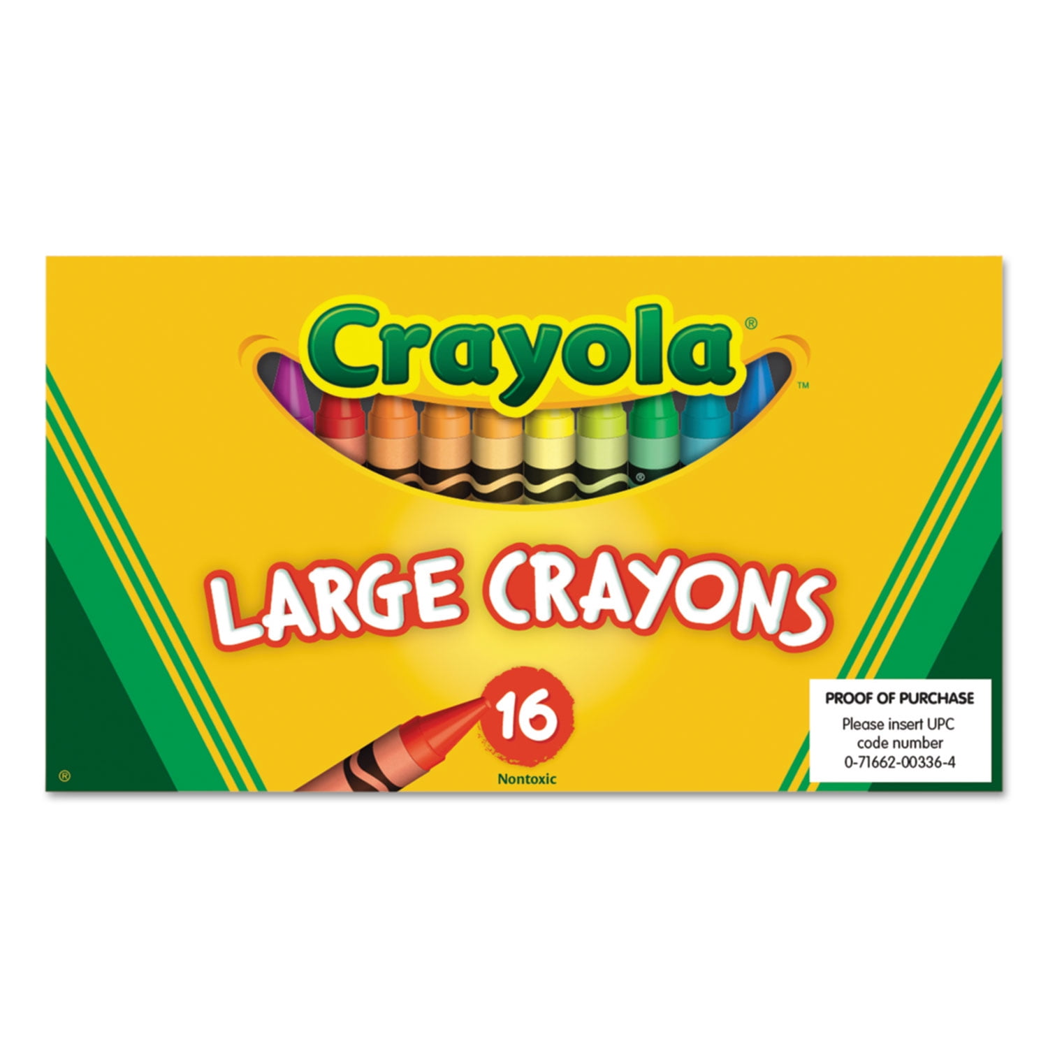 Crayola Large Crayons, 16 Colors/Box (520336) - Walmart.com