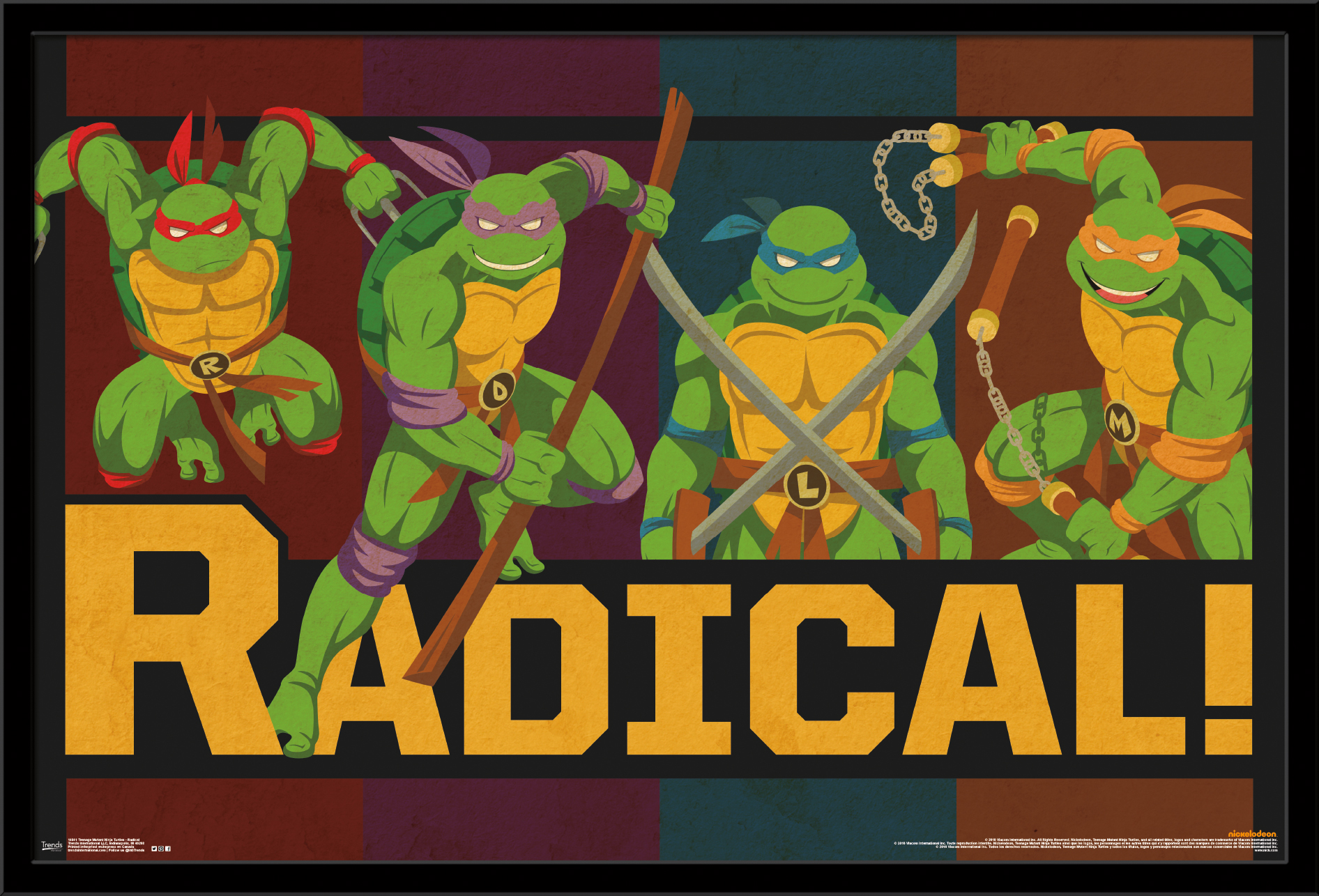 Nickelodeon Teenage Mutant Ninja Turtles - Radical Wall Poster, 22.375 ...