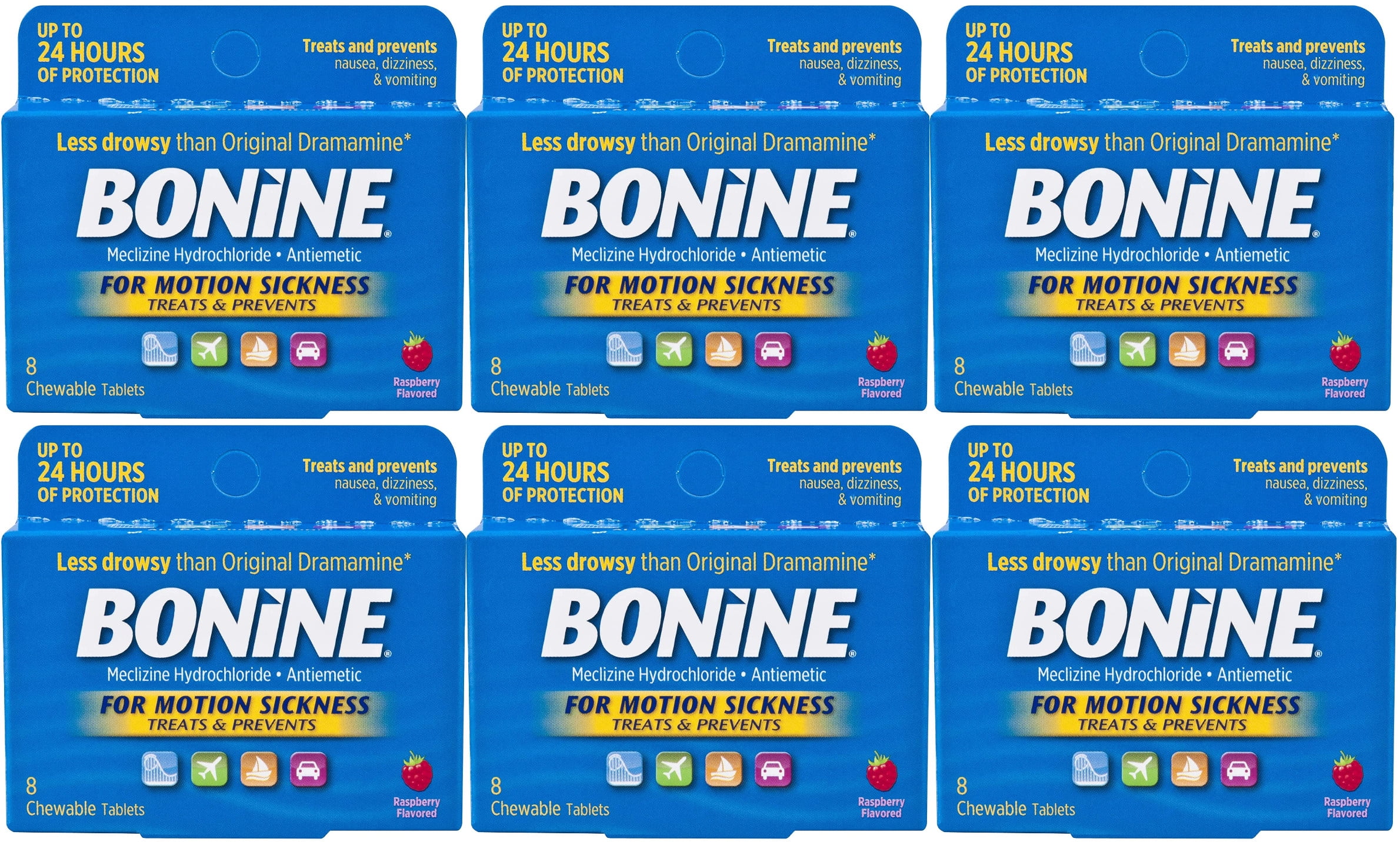 Bonine For Motion Sickness Chewable Tablets, Raspberry Flavored - 8 ea ...