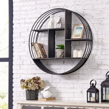 Costway Hanging Storage Shelf Round Circular Wall-Mounted 4-Tier Rack ...