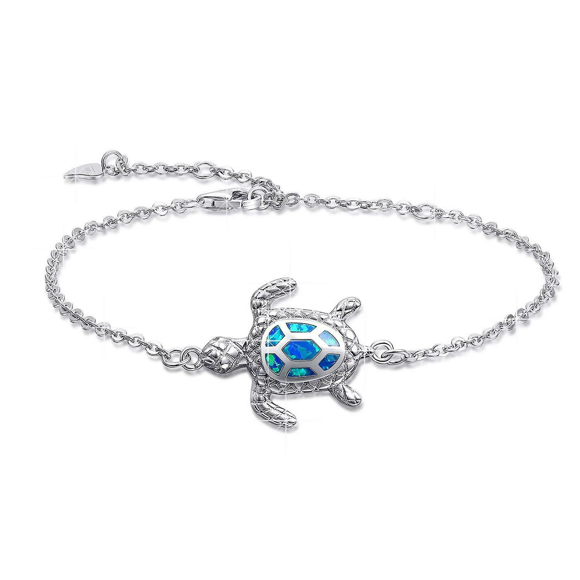 Click here for Languo Blue Opal Turtle Bracelet Sterling Silver B... prices